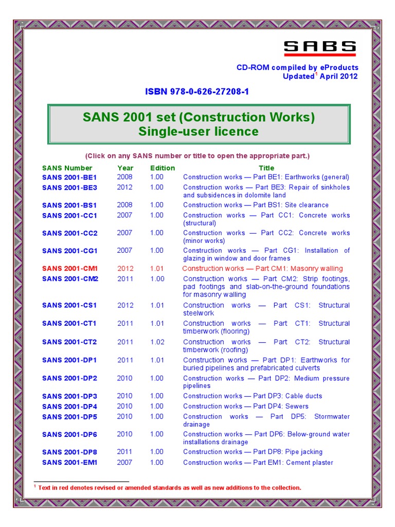 List of Estandards | PDF | Structural Engineering | Architectural Elements