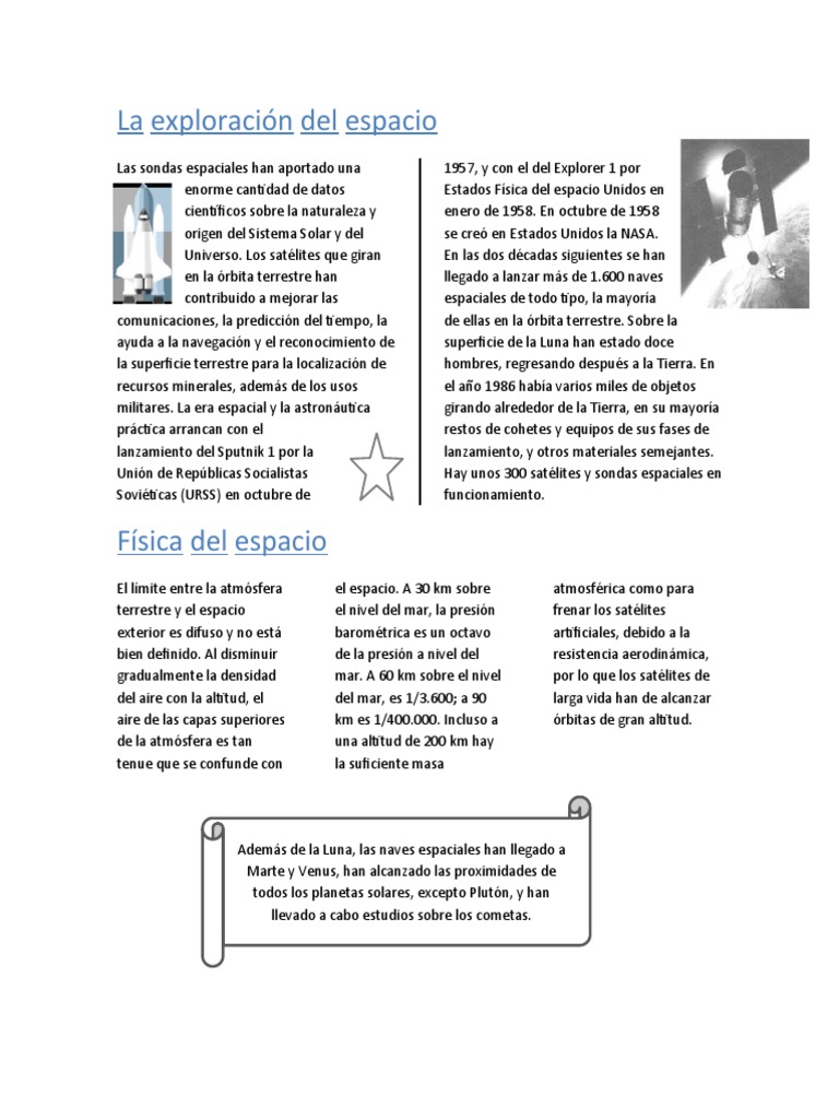 La Exploración Del Espacio | PDF | Satélite | Espacio exterior