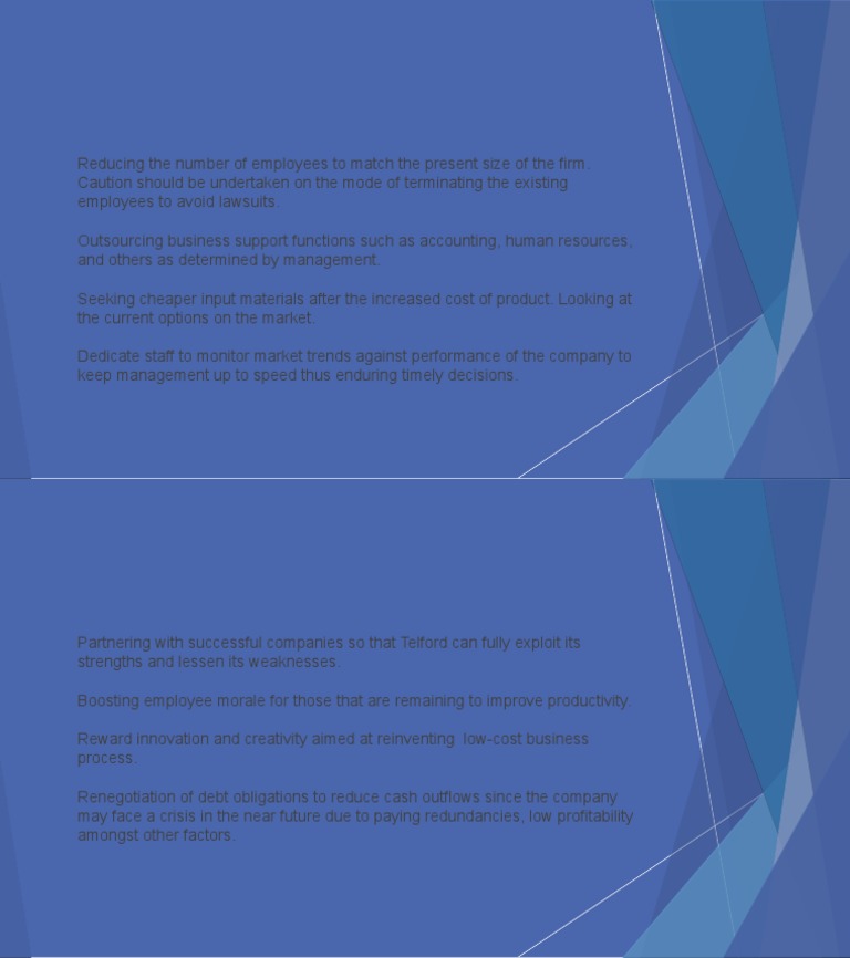 Strategic Options To Improve Financial Performance of Telford ...