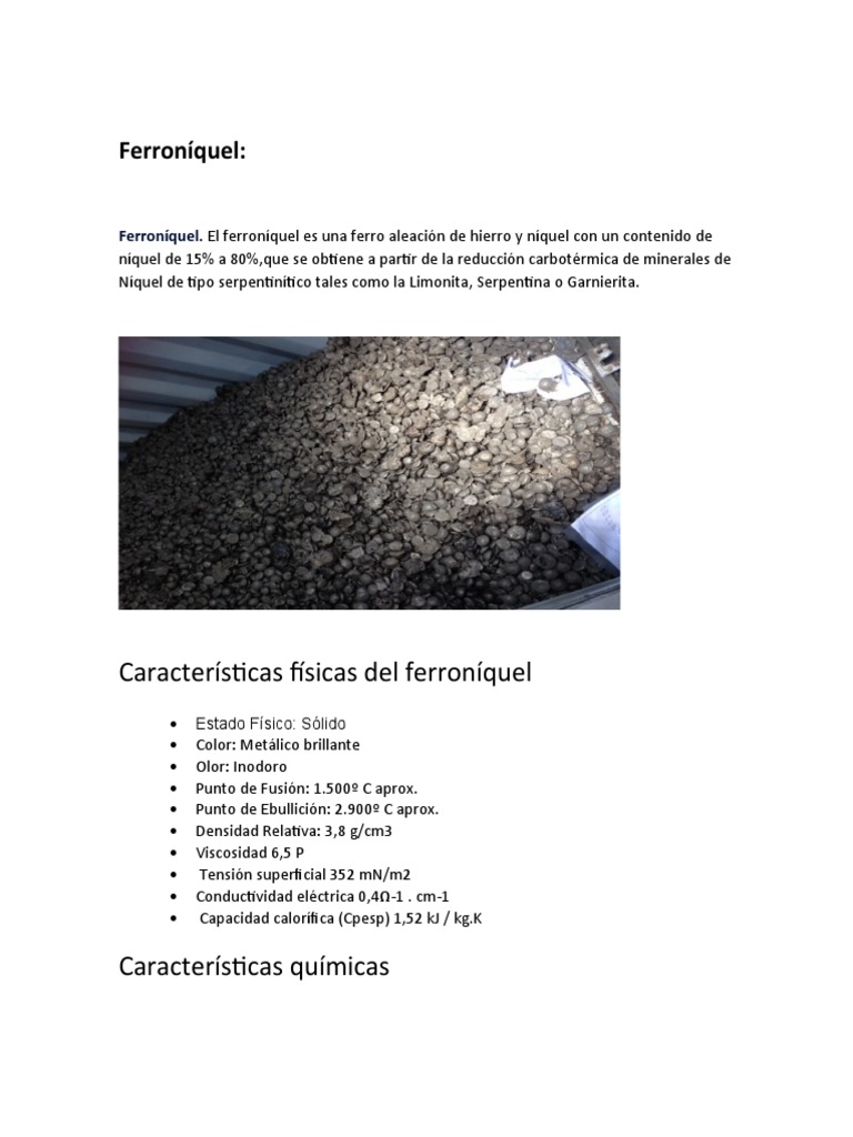 Ferroníquel | PDF | Minerales | Hierro