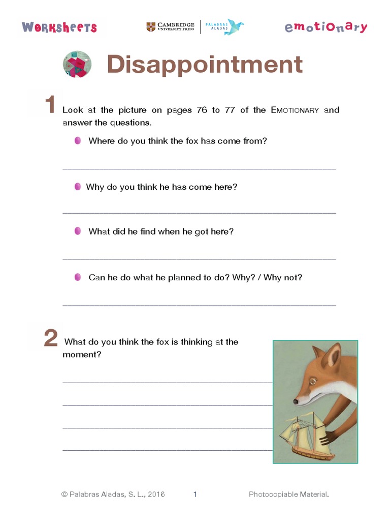 Worksheet Disappointment | PDF | Anger