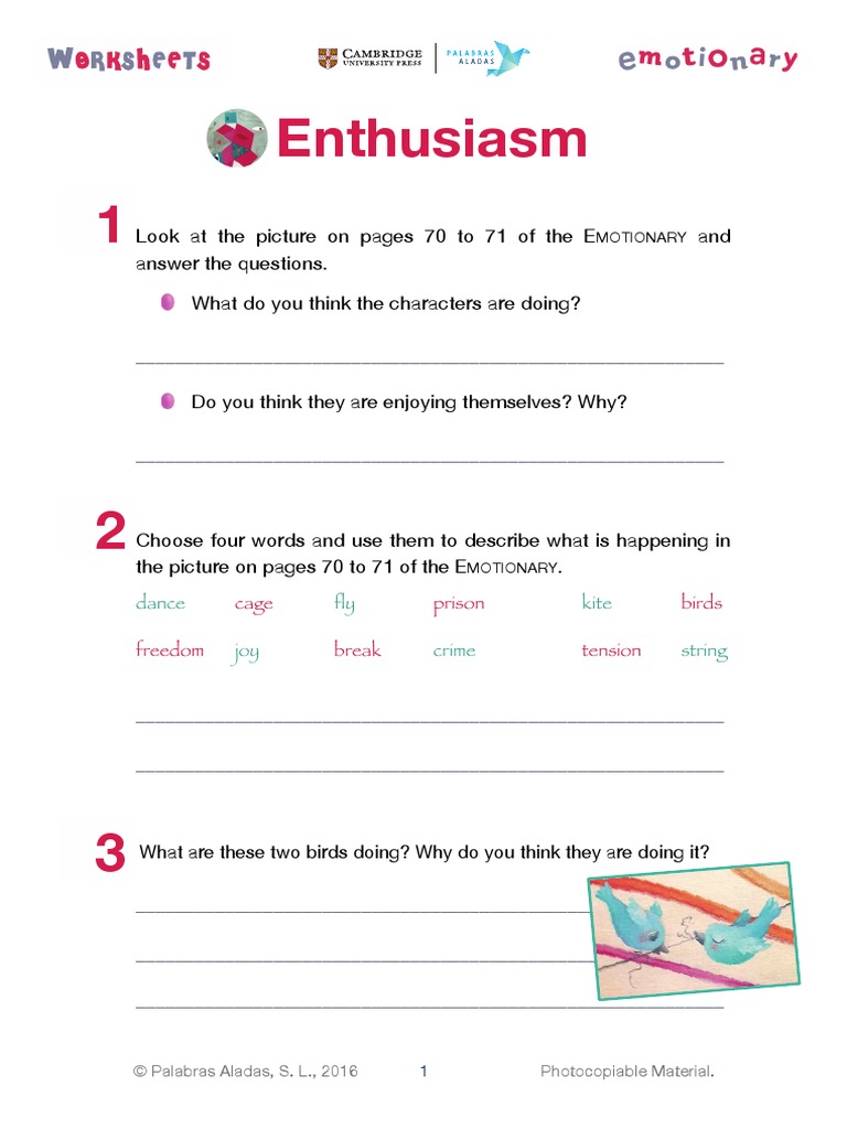 Worksheet Enthusiasm | PDF | Anger