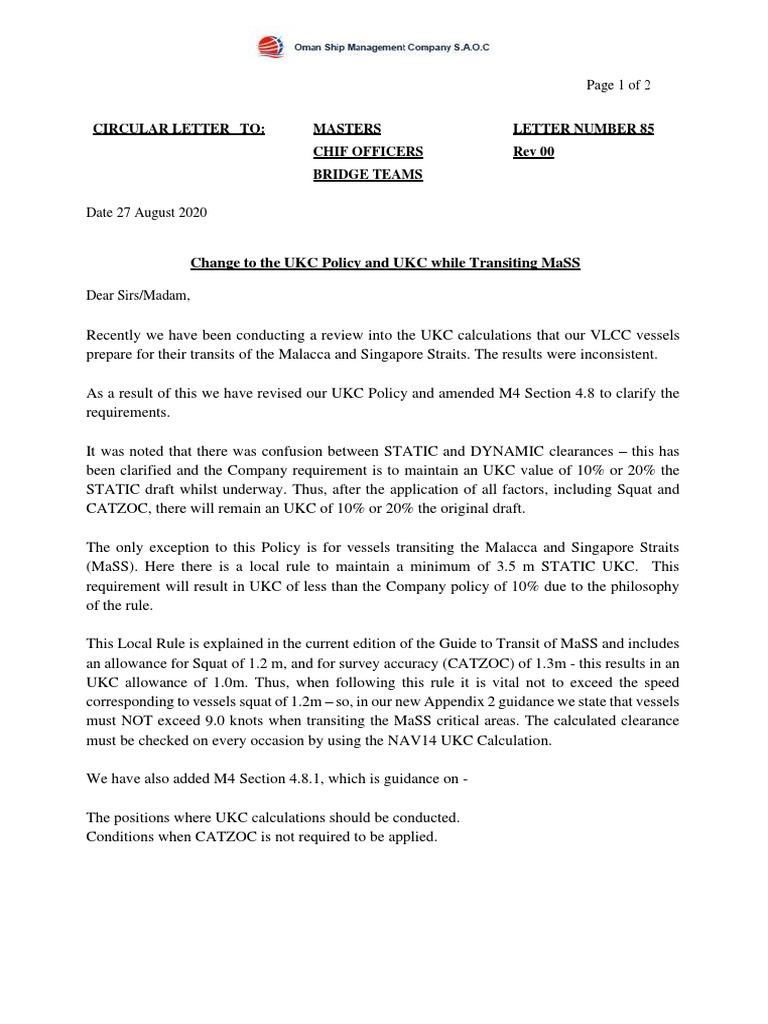 Revised UKC Policy and UKC Transiting MaSS | PDF | Tide | Water