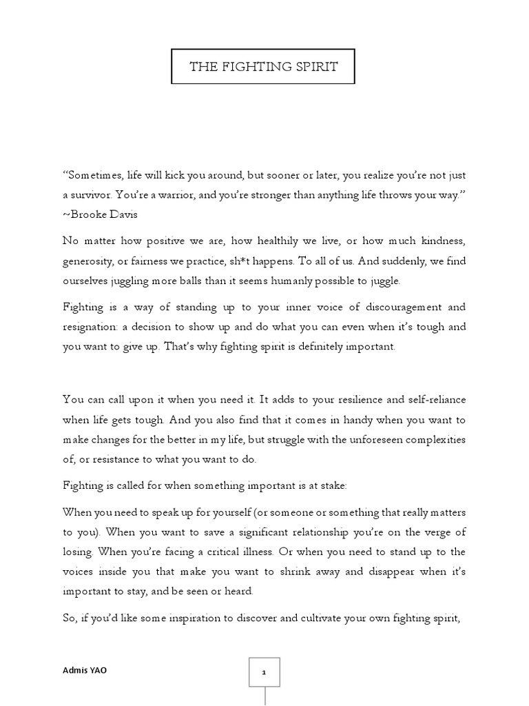 The Fighting Spirit | PDF | Self-Improvement