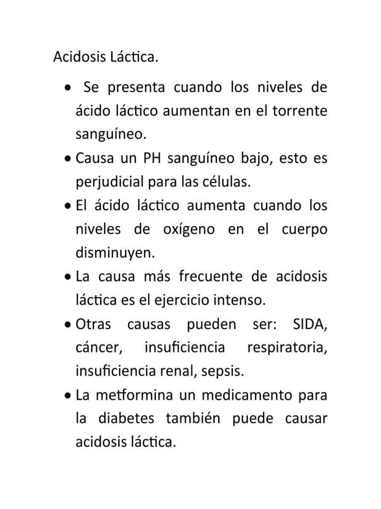 Acidosis Láctica | PDF | Ácido láctico | Química