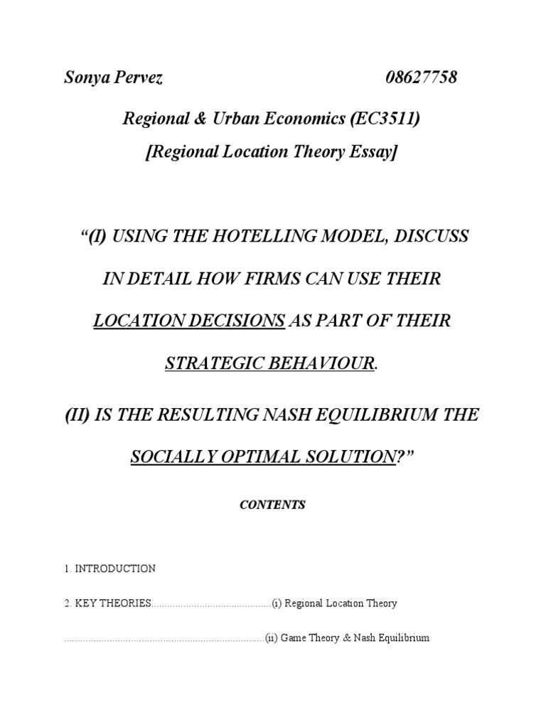 Hotelling Model | PDF | Economics | Monopoly