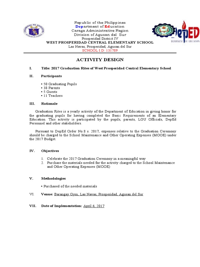 Activity Design (Graduation 2017) | PDF