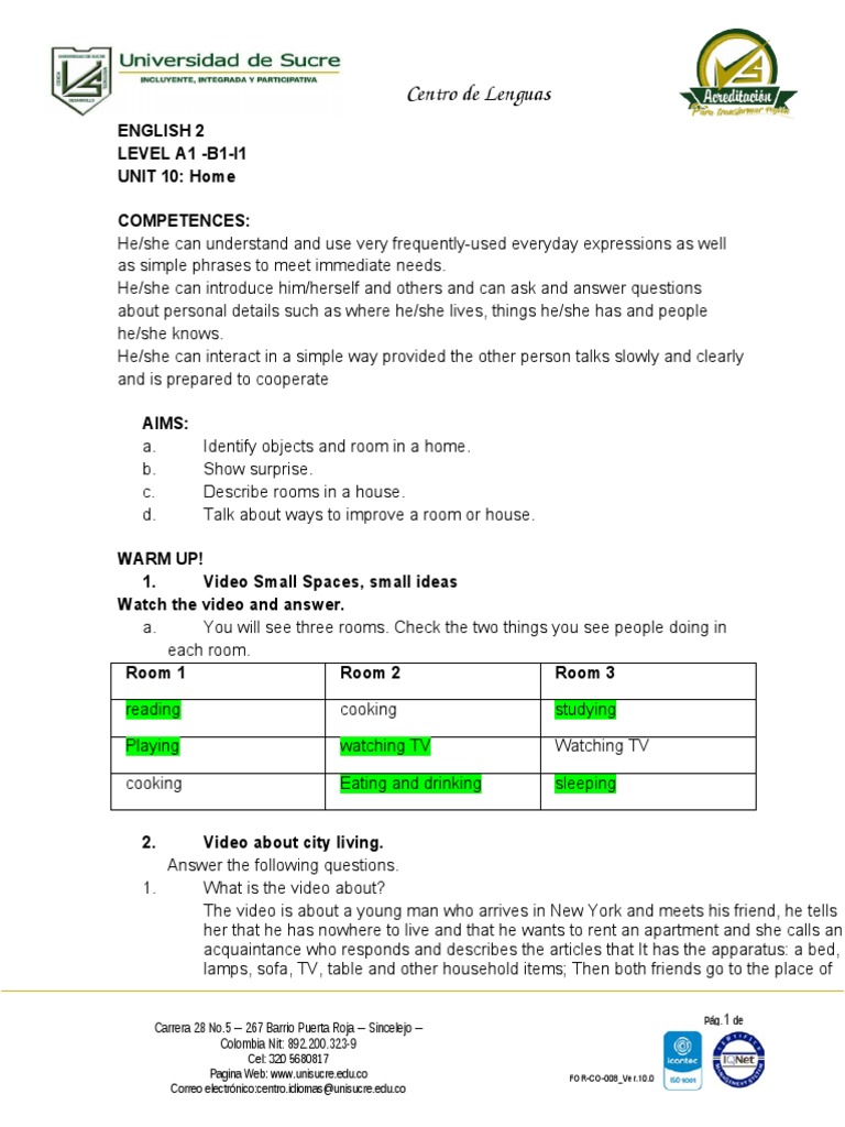 Level 2 - Unit 10 | PDF