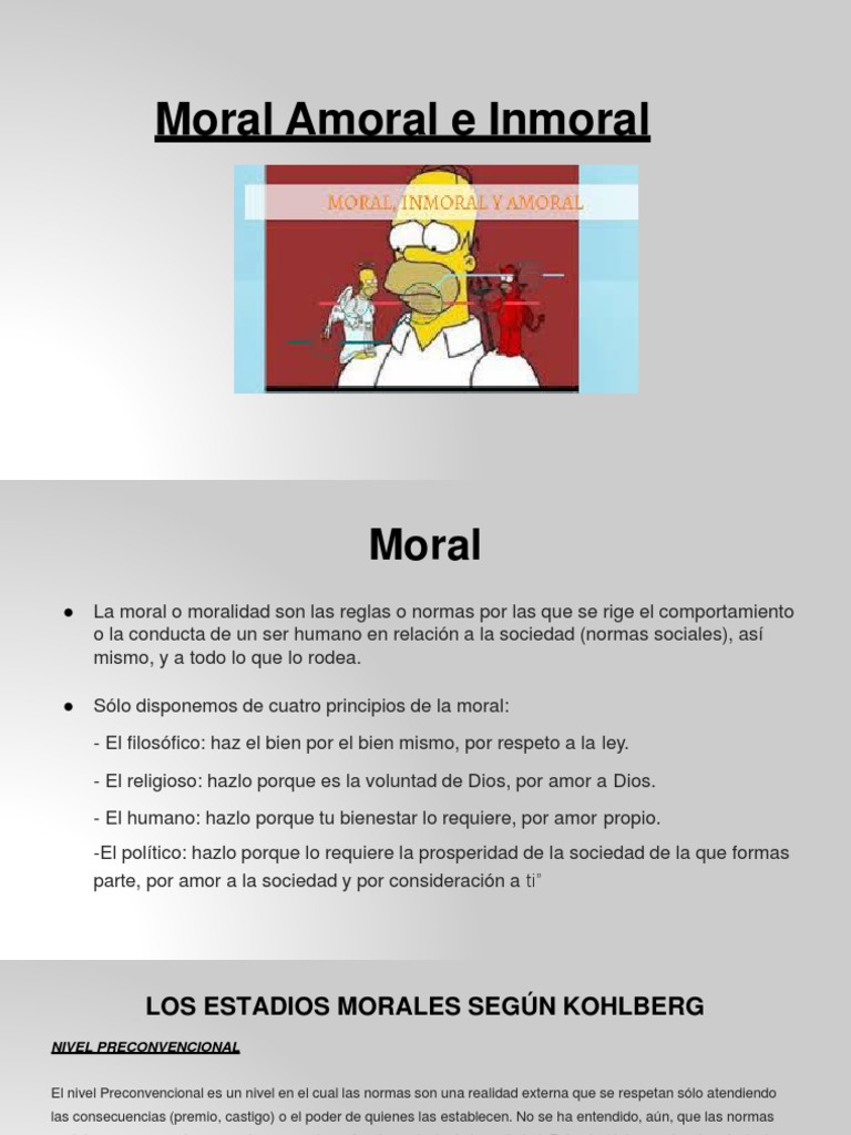 Moral Inmoral y Amoral | PDF | Moralidad | Etica Aplicada