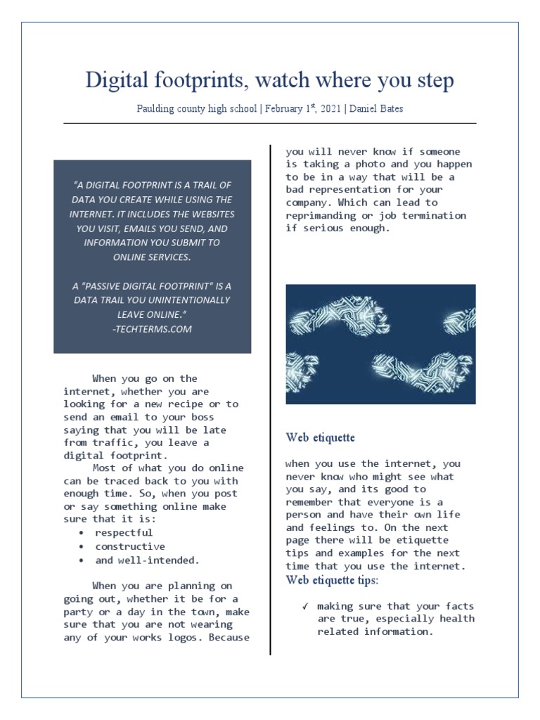 Digital Footprints Newsletter | PDF | World Wide Web | Internet & Web