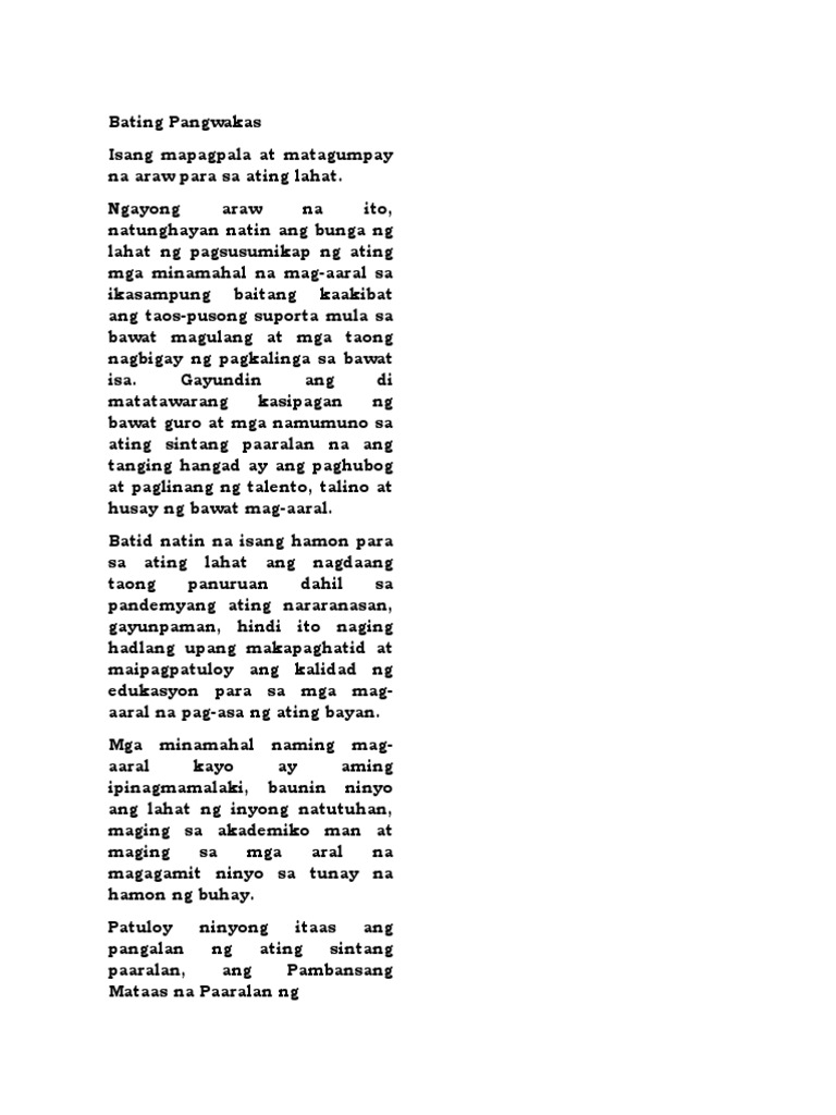 Bating Pangwakas | PDF