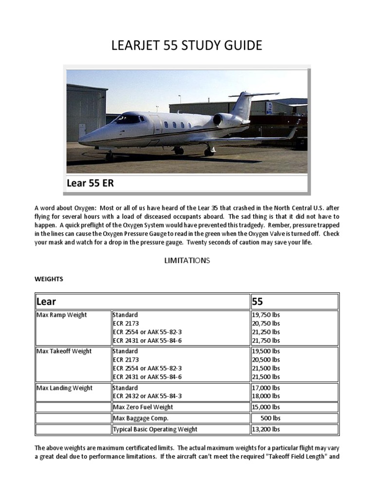 Learjet 55 Study Guide: Lear 55 ER | PDF | Landing Gear | Anti Lock ...