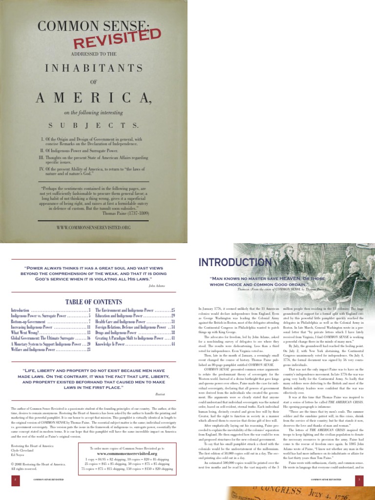Common Sense Revisited | PDF | Common Sense | Liberty