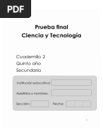 EPF-5to-Secundaria-prueba-Ciencia y Tecnología-Cuadernillo-1 | PDF