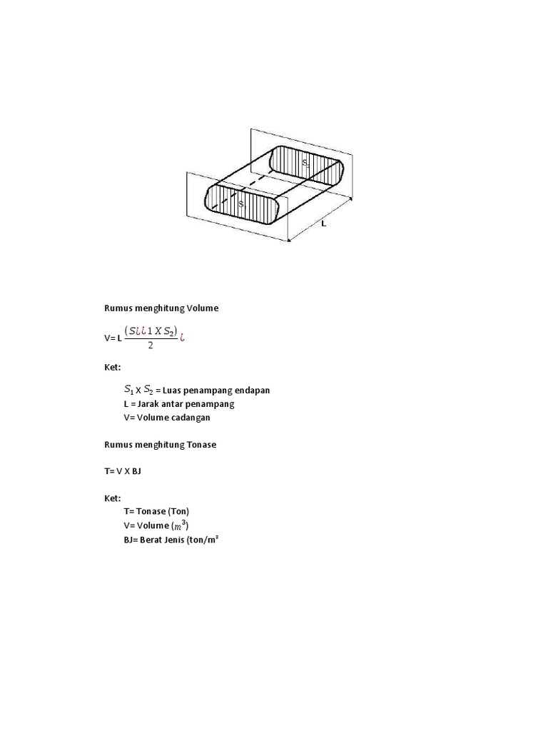 Rumus Volume dan Tonase Material | PDF | Metode & Bahan Ajar | Seni