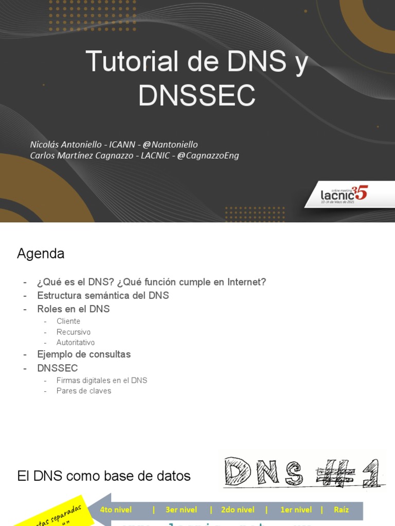 Tutorial Dns Dnssec Lacnic35 Intro | PDF | sistema de nombres de dominio | Datos de computadora
