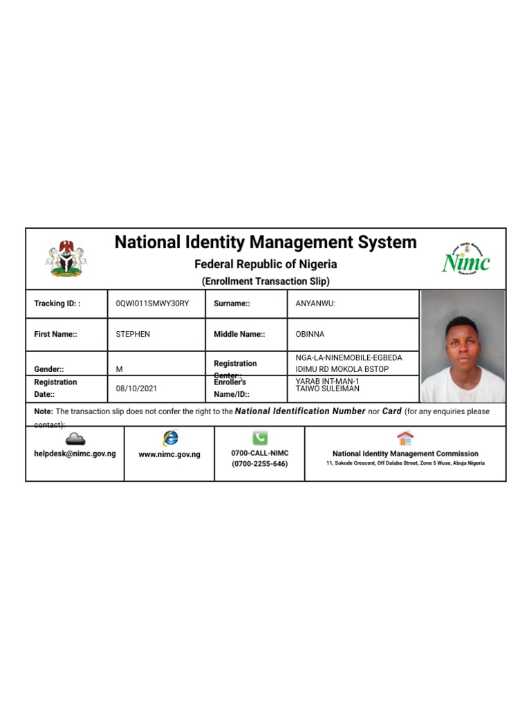 National Identity Management System: Federal Republic of Nigeria | PDF