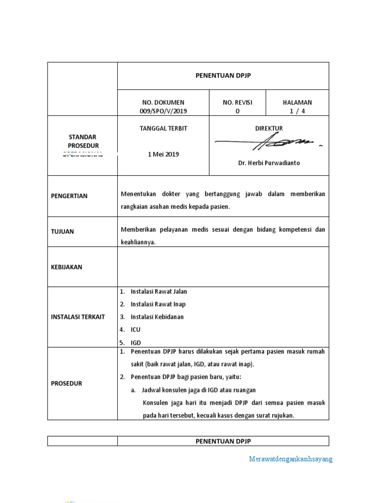 Sop Penentuan DPJP | PDF