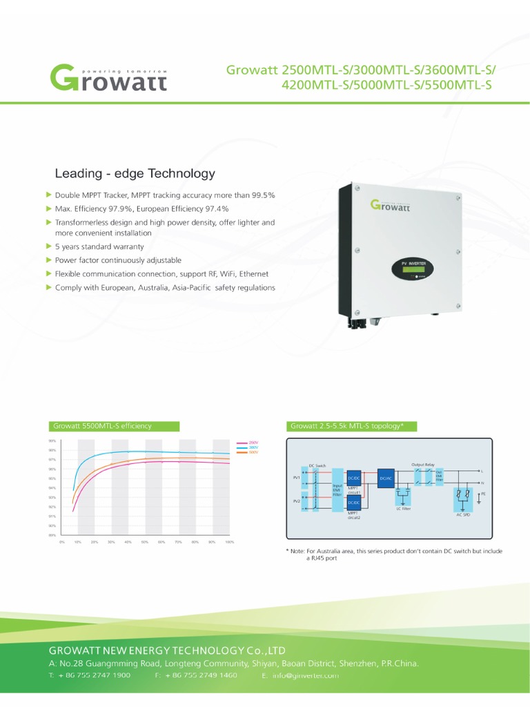 Data Sheet Growatt | PDF