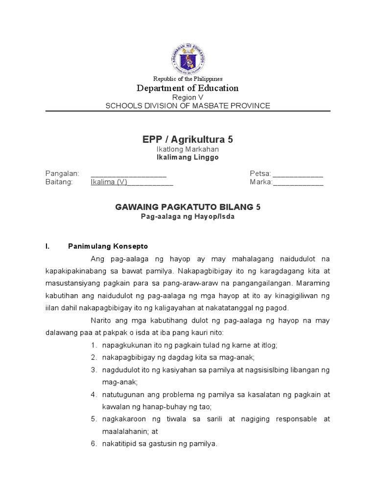 Epp5 Filipino | PDF