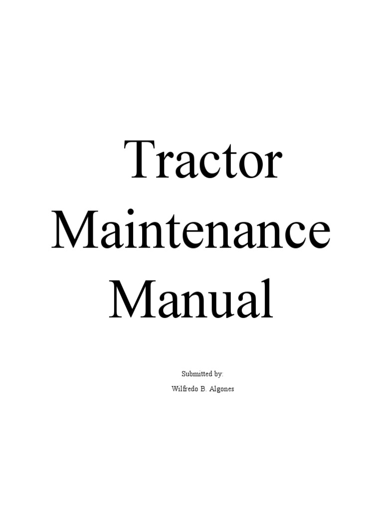 Tractor Maintenance Manual | PDF | Clutch | Transmission (Mechanics)
