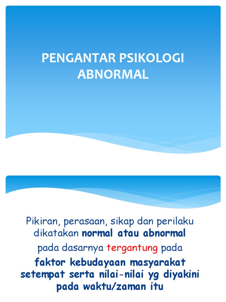Pengantar Psikologi Abnormal Terbaru | PDF