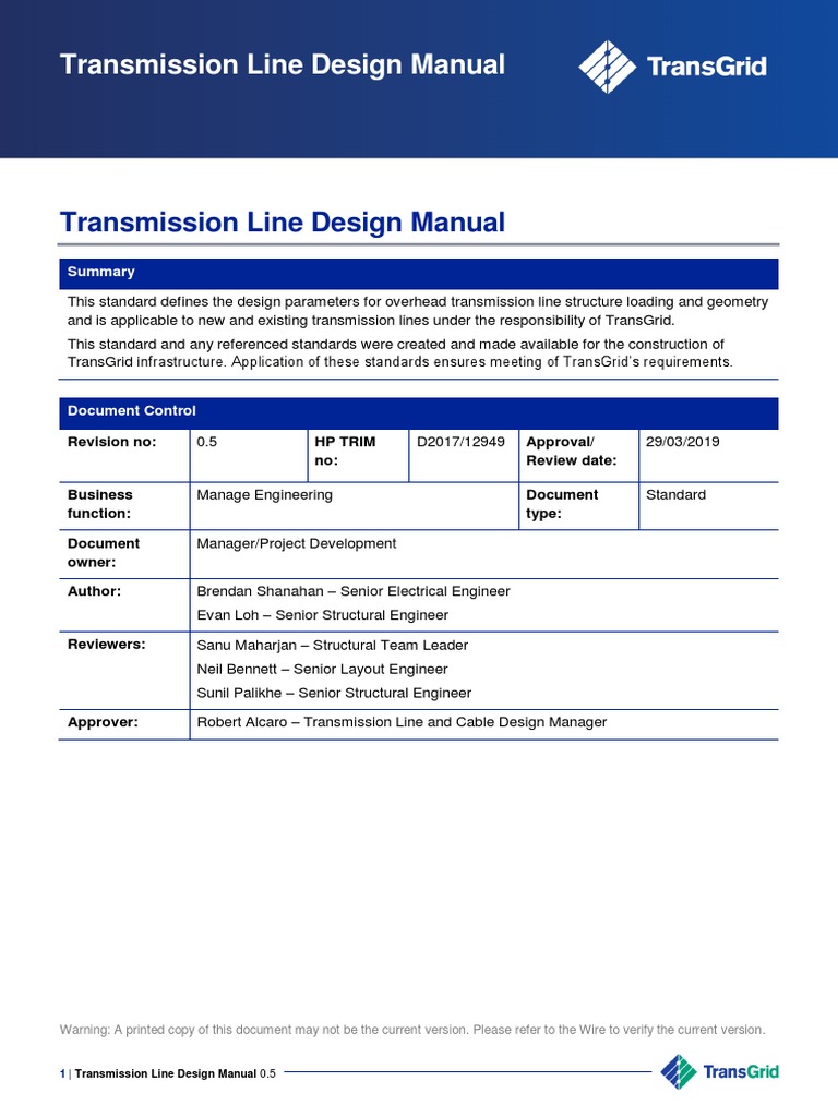 TL Design Manual - Rev0.5 | PDF | Electric Power Transmission ...