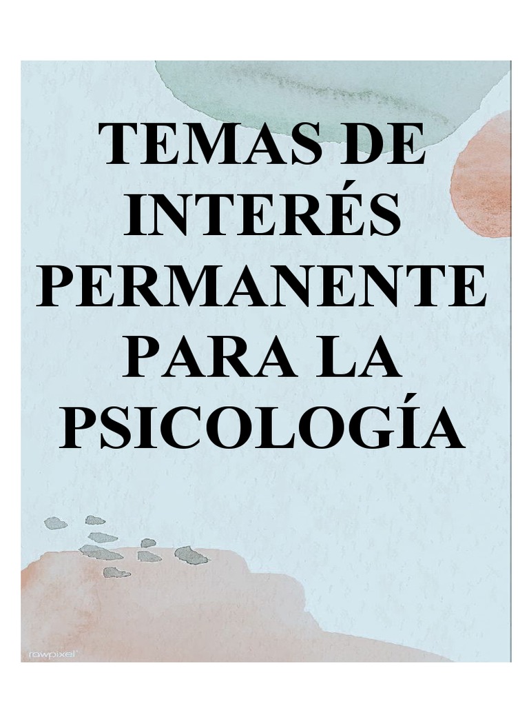 Temas Importantes de La Psico | PDF