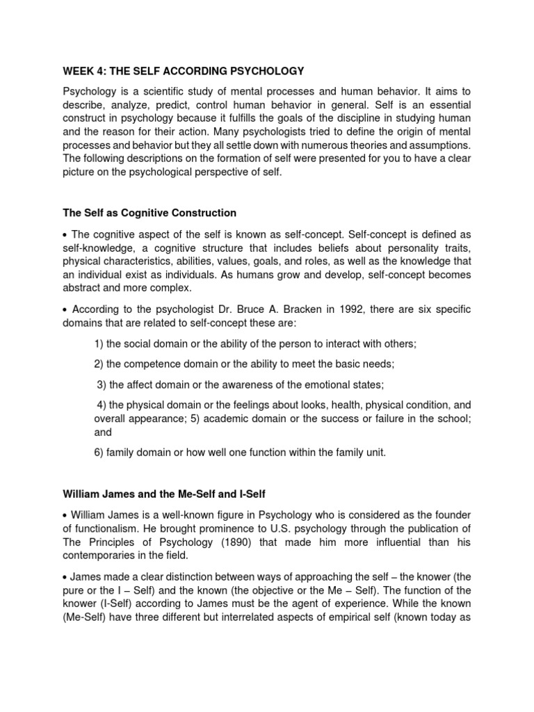 Understanding the Psychology of Self | PDF | Self | Psychology