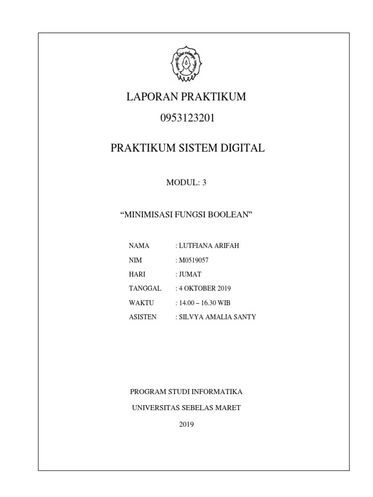 Toaz - Info Laporan Praktikum 0953123201 Praktikum Sistem Digital Modul 3 PR | PDF