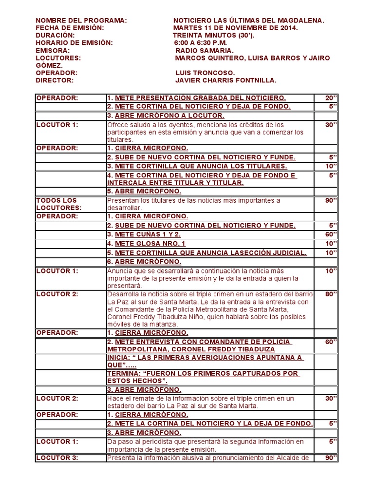 Modelo de Una Escaleta | PDF