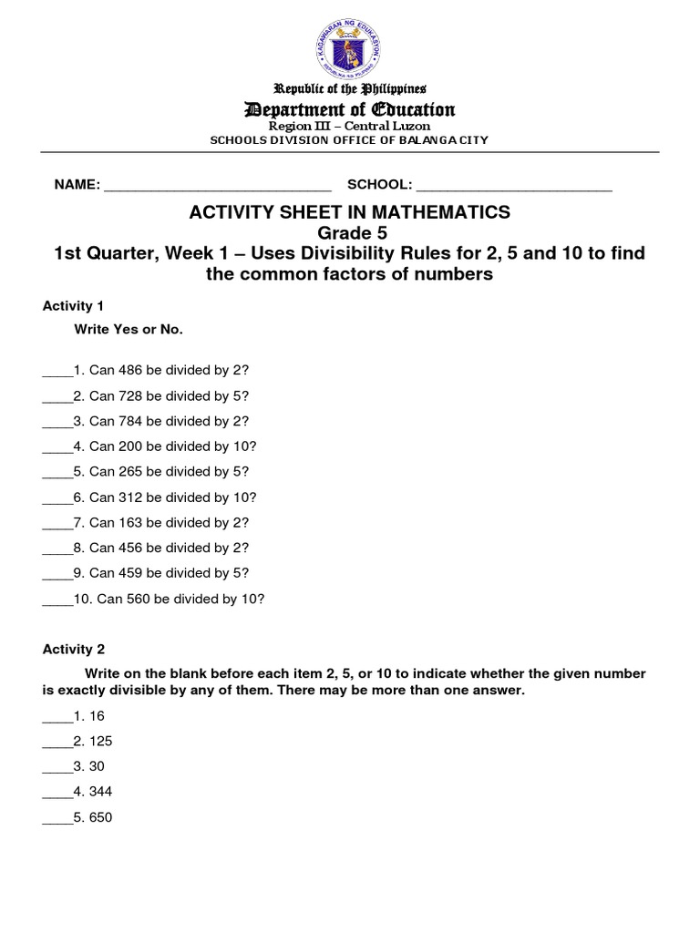Math 5 | PDF | Numbers | Mathematics