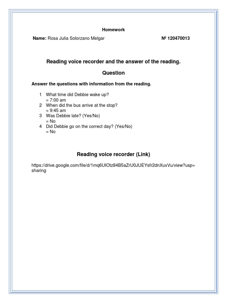 Homework Lectura | PDF