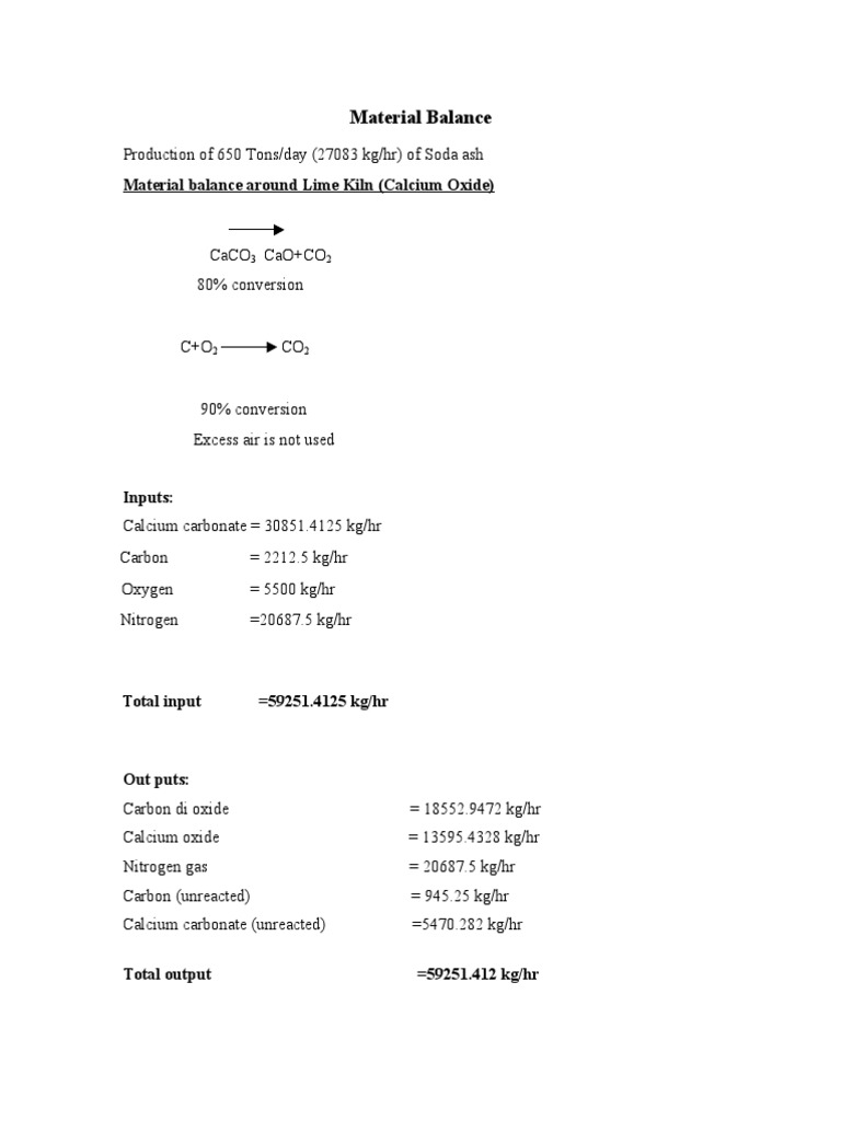 Energy and Material Balance | Download Free PDF | Sodium Carbonate ...