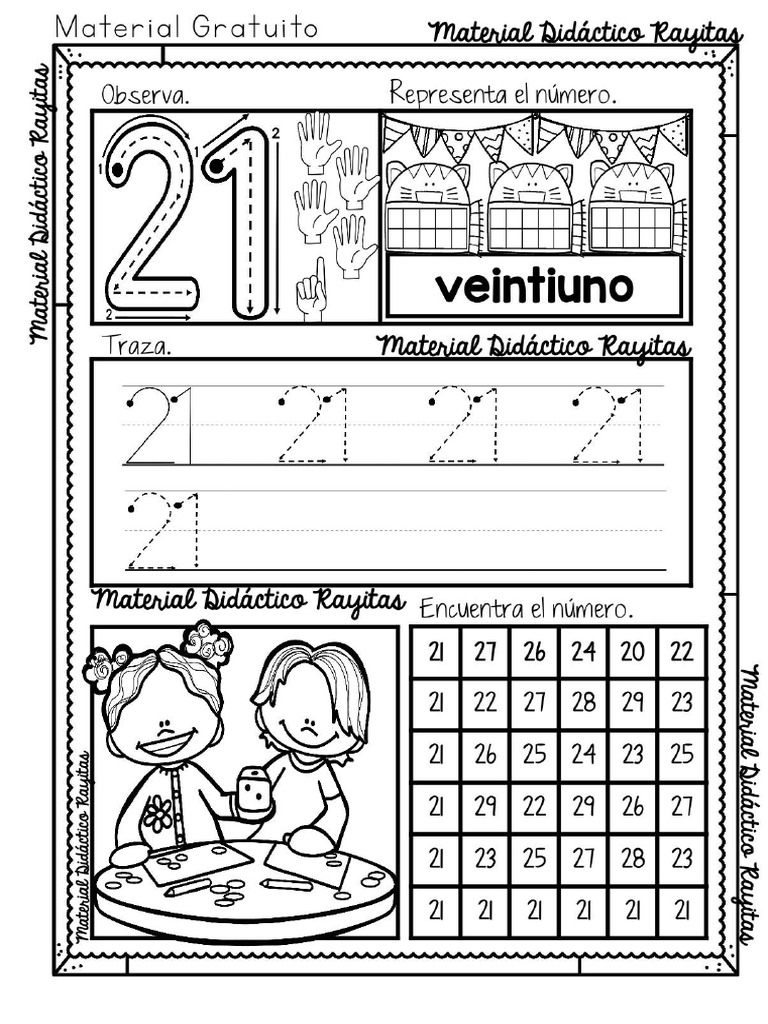 Numeros Del 21 Al 30 | PDF