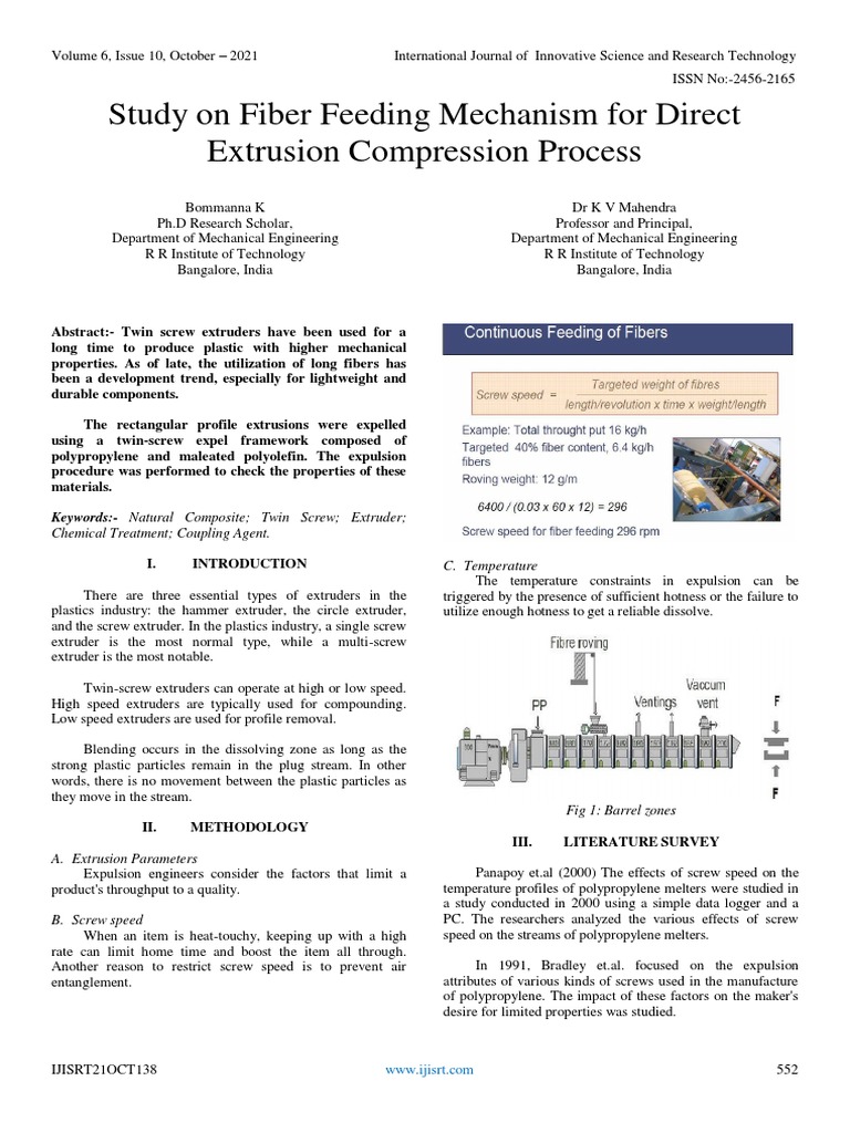 Study On Fiber Feeding Mechanism For Direct Extrusion Compression ...