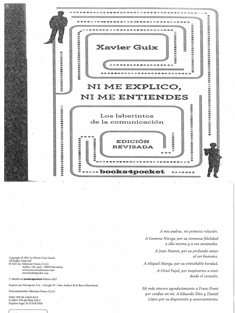 Ni Me Explico Ni Me Entiendes-Xavier Guix | PDF