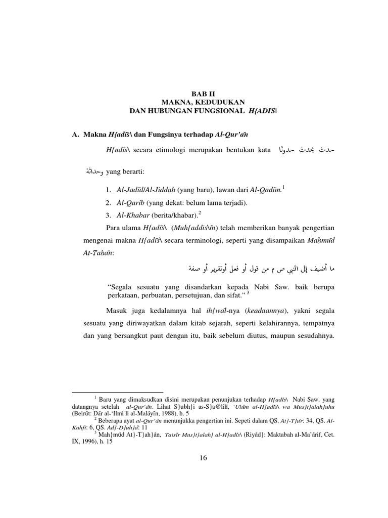 Makna Hubungan Fungsional H{adīs | PDF | Agama & Spiritualitas