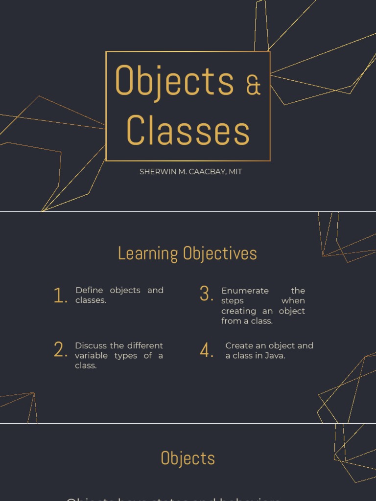 3 1 Basic Of Objects And Classes Pdf Programming Constructor Object Oriented Programming