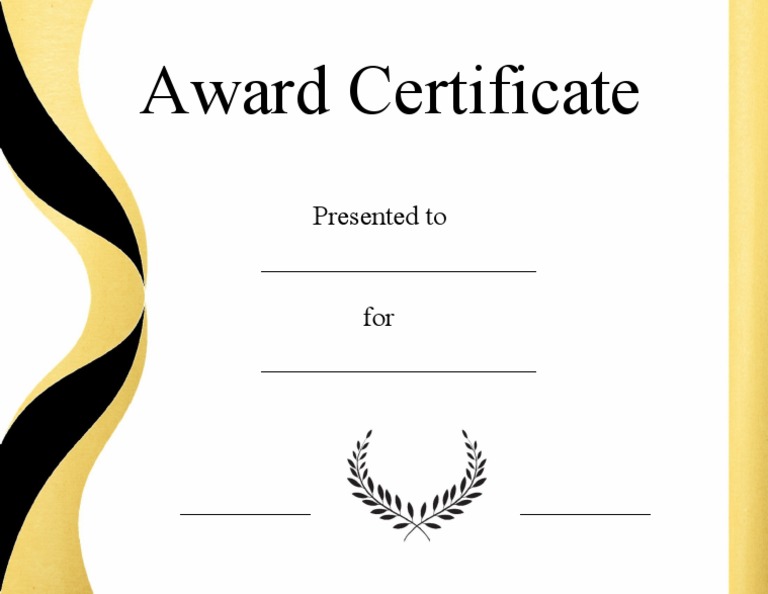 Certificate Template Word 10 | PDF