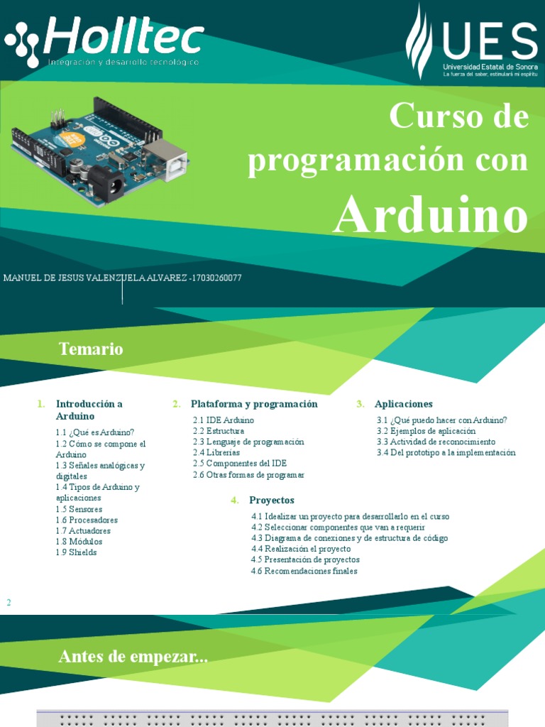 Programación Con Arduino Pdf Arduino Señal Analoga 