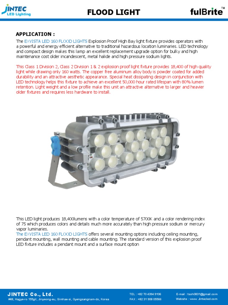 High-Efficiency LED Flood Light for Hazardous Locations Provides 18,400 ...