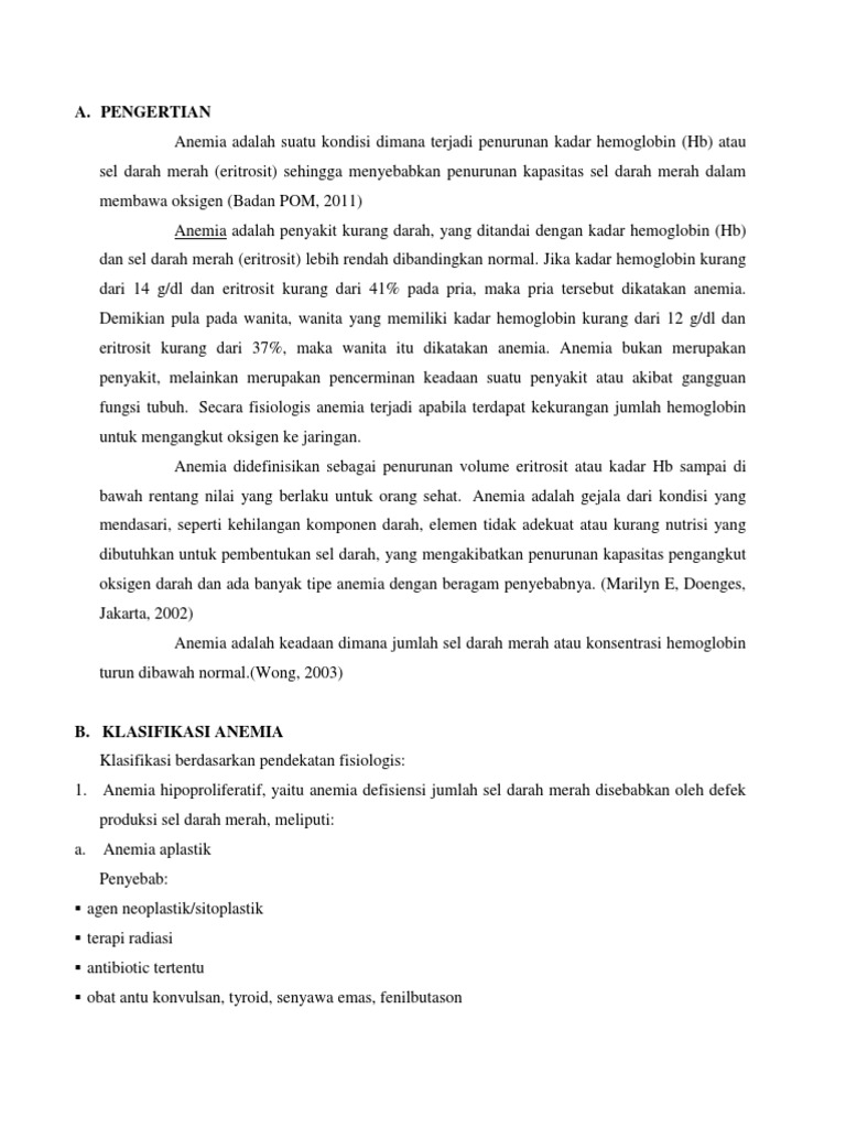 Laporan Pendahuluan Anemia Pada Anak | PDF