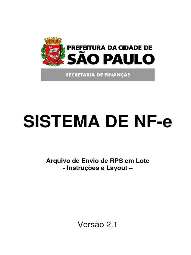 NFe-SP Layout-RPS - v2-1 | PDF | Recibo | Brasil