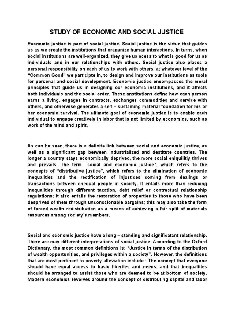 Study of Economic Justice | PDF | Justice | Crime & Violence