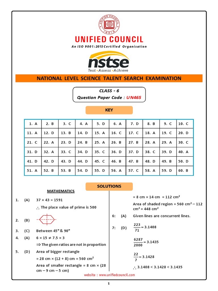 Class 6 National Science Exam Solutions | PDF | Plants | Water