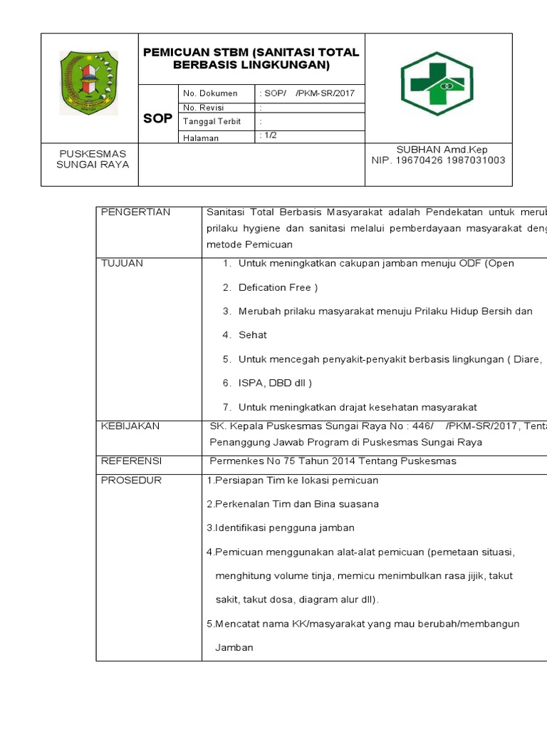 Sop Pemicuan STBM | PDF | Sains & Matematika