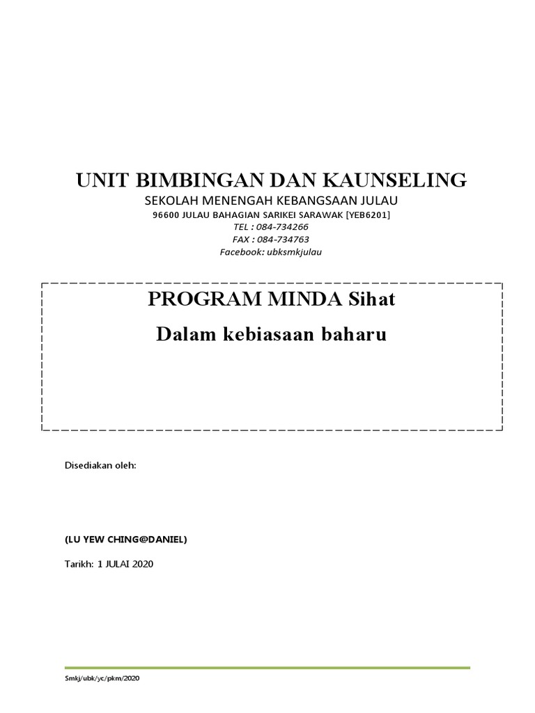 Kertas Kerja Minda Sihat | PDF