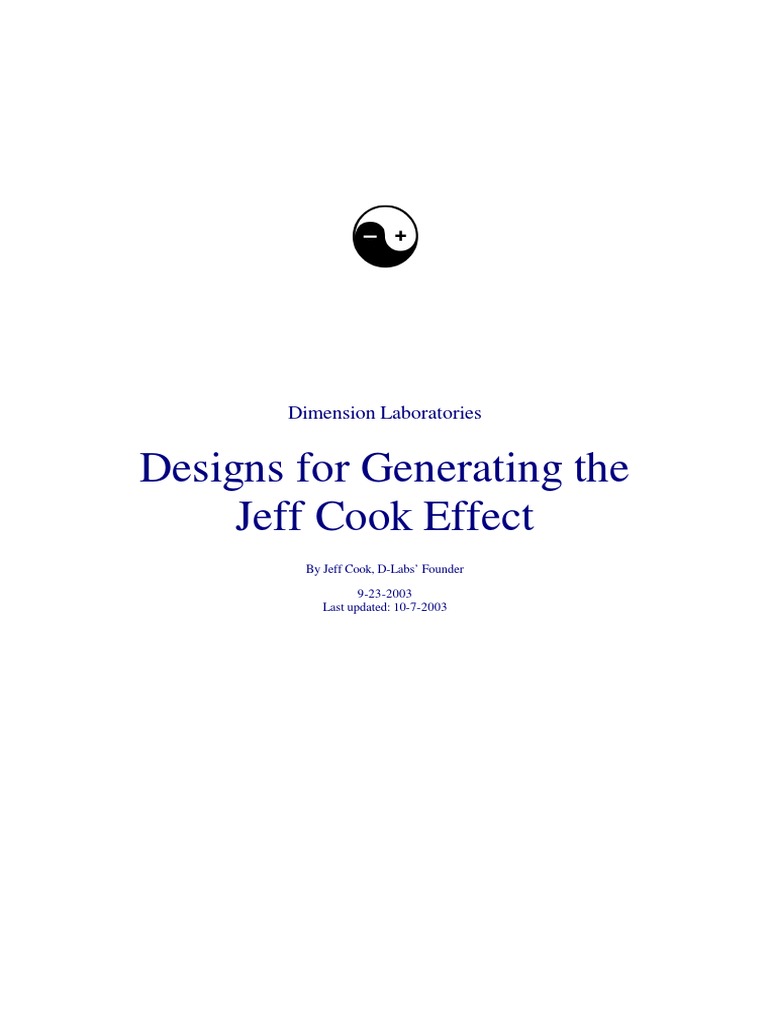Designs For Generating The Jeff Cook Effect: Dimension Laboratories ...