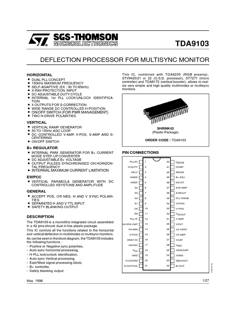 TDA9103 | PDF | Amplifier | Physical Quantities